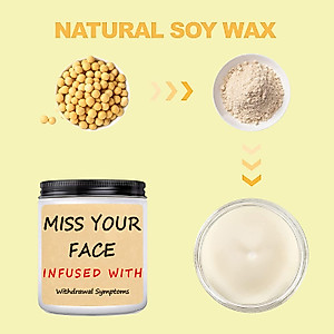 AharHora Candle Gifts for Women Men, Vanilla Scented Candle Miss Your Face Candle, Long Distance Relationship Gift Thinking of You Gift, Funny Friendship Candle for Best Friend Bestie Coworker