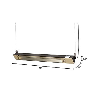 Fostoria TPI Corporation, OCH-46-120V-CE, OCH Quartz Tube Electric Indoor/Outdoor Infrared Heater, 48in lg., Steel, 120 Volts, 1500-Watts, Includes Cord and Plug, Powder Coated Brown,46" x 6" x 6.5"