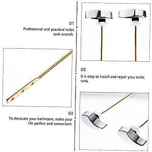DOITOOL 2pcs Water Tank Wrench Toilet Tank Handle Toilet Handle Toilet Flush Lever Toilet Flush Levers Flush Levers Accessories Flush Lever Accessories Silver Switch Zinc Alloy Toilet