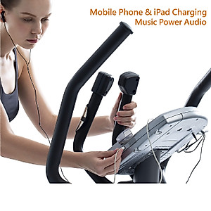 V-450X Standard Stride 18” Programmable Elliptical Exercise Cross Trainer with Adjustable Arms and Pedals and HRC Control Program for Cardio Fitness Strength Conditioning Workout (Yellow/Black, 450X)