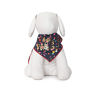 Tail Trends Happy Birthday Dog Bandana Confetti Design Fits Medium to Large Sized Dogs - 100% Cotton