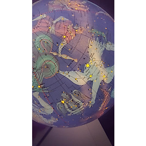 Replogle Constellation Illuminated Globe, Dual map, Detailed sky map, Turn the Light ON to see all of the Constellations that represent 12 different Zodiac Signs(12"/30cm diameter)