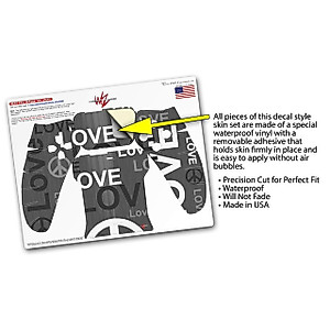 WraptorSkinz Skin Wrap compatible with Sony PS5 DualSense Controller Love and Peace Gray (CONTROLLER NOT INCLUDED)