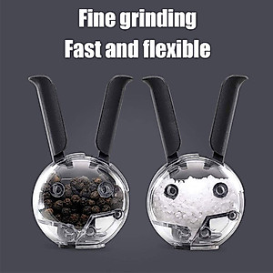 Salt and Pepper Grinder Manual Spice Grinder Multifunctional Kitchen Tools Black Rabbit Ears Design Abrader,Not Mini