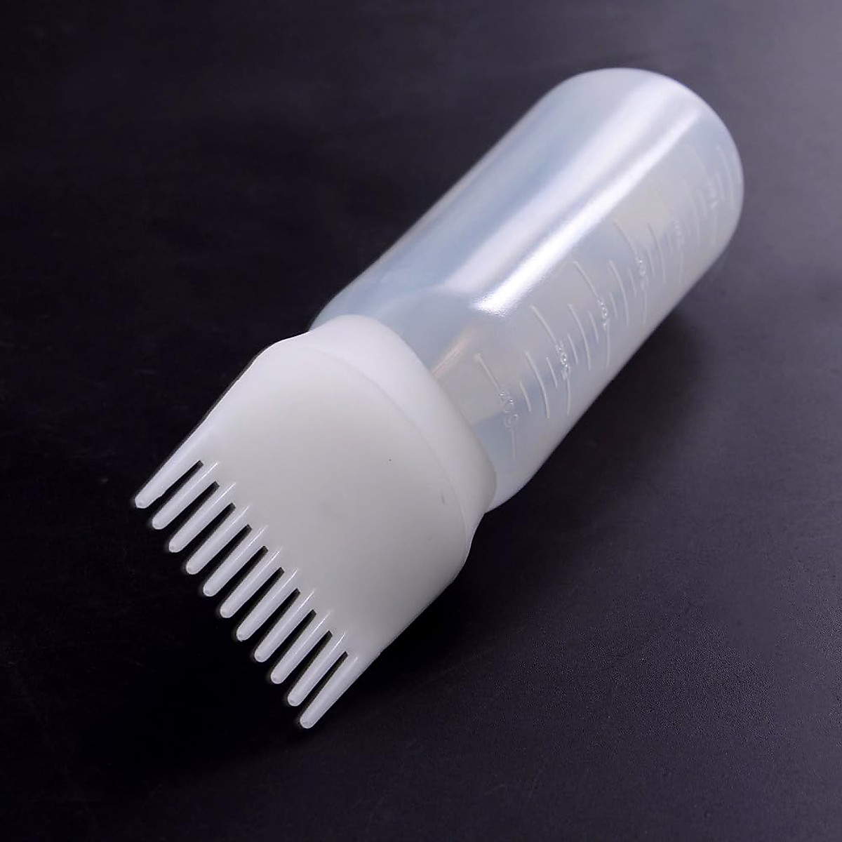 YANTAISIYU 3 Pieces Root Comb Applicator Bottle 6 Ounce Hair Oiling Applicator Hair Dye Bottle with Graduated Scale Hair Root Comb for Hair Dyeing (3 Colors)