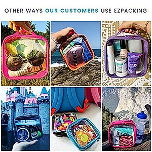 EzPacking Clear TSA Approved 3-1-1 Travel Toiletry Bag for Carry On/Quart Size Transparent Liquids Pouch for Airport Security/Reusable See Through Vinyl & PVC Plastic Organizer Men Women (Gray)