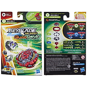 Beyblade Burst QuadDrive Wrath Cobra C7 Spinning Top Starter Pack - Defense/Attack Type Battling Game with Launcher, Toy for Kids