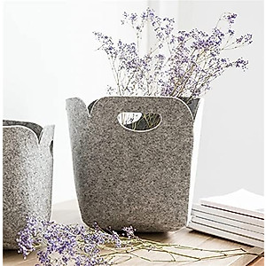 Foldable Felt Fabric Storage Basket, Convenient Box Organizer with Carry Handles for Office Bedroom Closet Babies Nursery Toys DVD Laundry Organizing (1 Pcs Medium)