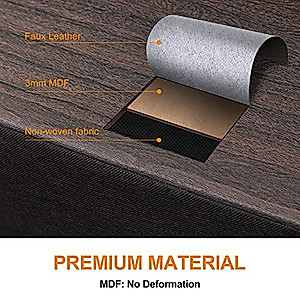 REAHOME 9 Drawer Dresser for Bedroom Faux Leather Chest of Drawers Closets Large Capacity Organizer Tower Steel Frame Wooden Top Living Room Entryway Office (Rustic Brown) RZP9B1