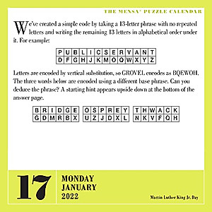 Mensa 365 Brain Puzzlers Page-A-Day Calendar 2022: A brain busting year of tough pangrams, word ladders, logic challenges, number sequences, and more.