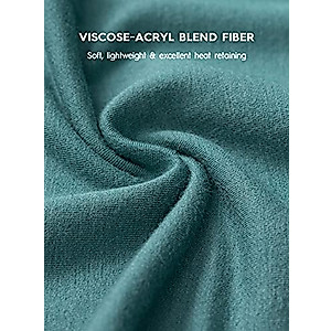 DAVID ARCHY Men's Soft Thermal Underwear Rayon-Acrylic Blend Fiber Thermal Bottoms Warm Base Layers Pants (L, Dark Gray/DA Blue)