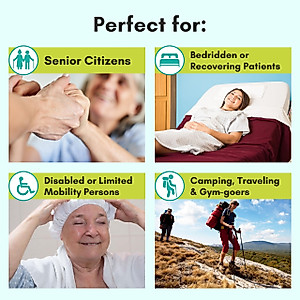 No Water Rinse Free Shampoo Cap by Nurture | Microwavable Hair Washing & Conditioning Shower Caps | Waterless Bathing | Disposable & Hypoallergenic for Adults, Bedridden & Elderly