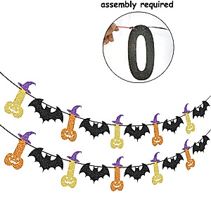 Halloween Bachelorette Party Banner Garland Witch Hat Jack O' Lantern Banner for Halloween Bachelorette Party Fall Bach Party Decorations