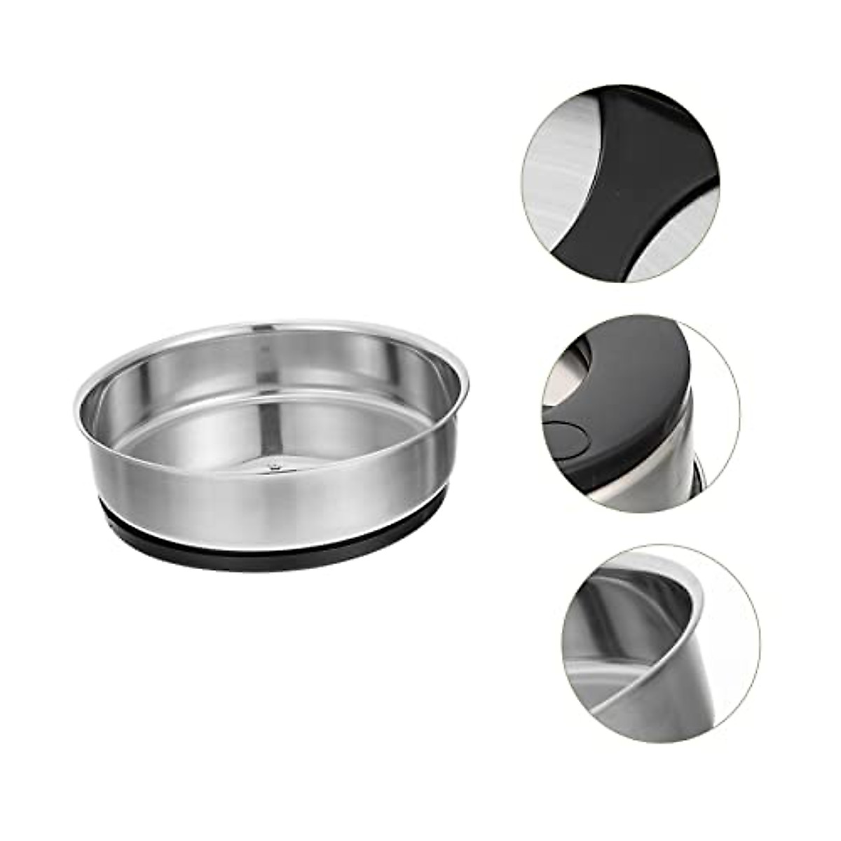 Holibanna 1pc Boxes Rotating Rack Trinket Tray Stainless Steel Container Makeup Pallets Pantry Susan Rotating Rack Household Storage Boxes Non-slip Storage Cases Fruit Containers Food