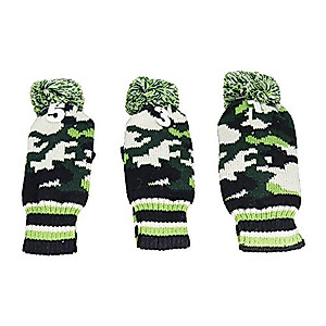HISTAR Golf Club Pom Pom Knit Hybrid American Flag Head Cover 3 pcs/Set Knitting Golf Clubs Headcover Driver Cover Fairway Wood Head Covers for Taylormade,Callaway and More Brand (Army Green)