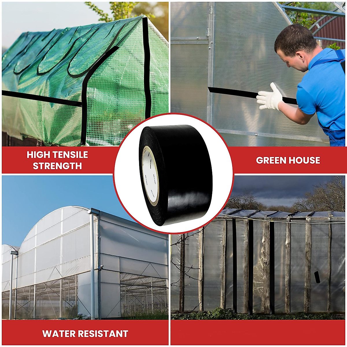 GGR Supplies T.R.U. LDPE Heavy-Duty Greenhouse Polyethylene Repair Weatherseal Film Tape. Long Term UV Exposure Ideal for Sealing and Seaming. (Clear, 2" X 36 Yards)