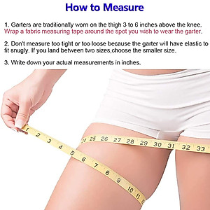 MMTTAO Women's Wedding Garter for Bridal Leg Ring Sexy Lingerie Lace Bow Plus Size Stretch Prom Garters - White