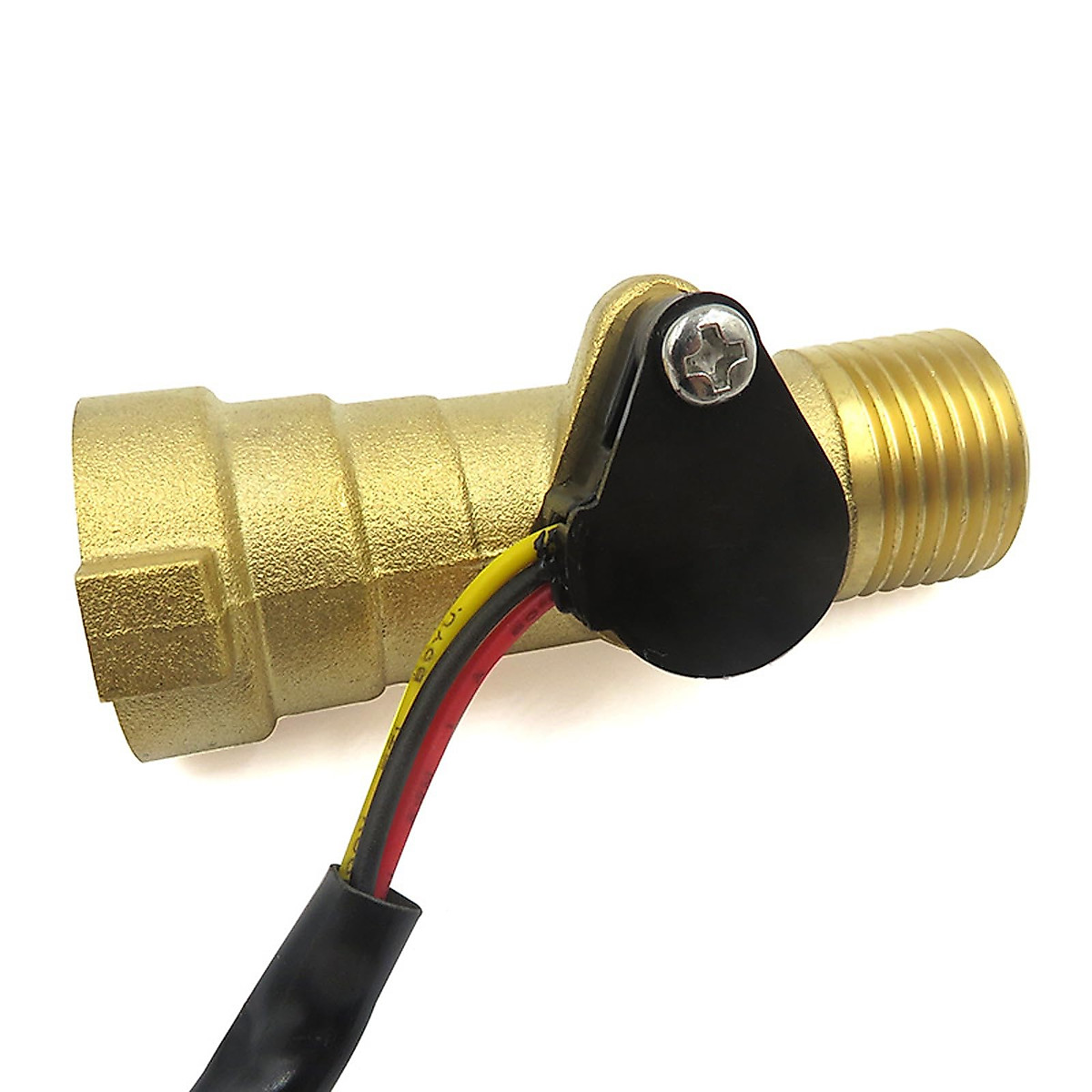 GREDIA G1/2" Water Flow Sensor Thread Male to Female Brass Switch Hall Effect Liquid Flowmeter Fluidmeter Counter BSP 1-30L/Min（66 mm in Total Length）