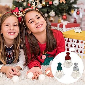 FREEBLOSS 6 Set DIY Macrame Christmas Gnomes Santa Claus Kit DIY Macrame Santa Claus for Christmas Tree Decor Christmas Tree Hanging Gnomes Santa Elf Instructions Included Holiday Decor