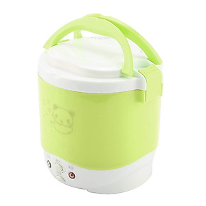 Small Rice Cooker,12v Portable Travel Rice Cooker For Car, Cooking Heating and Keeping Warm Function, Can be Used As a Electric Lunch Box(Green)