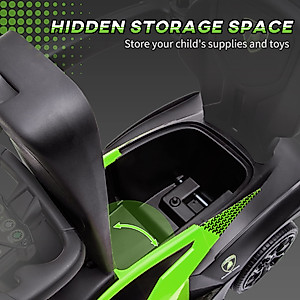 Aosom 2-in-1 Ride On Push Car for Toddlers 1-3, Licensed Lamborghini Stroller Sliding Car, Push-Along with Under Seat Storage Horn Engine Sound and Steering Wheel, Manual, Green