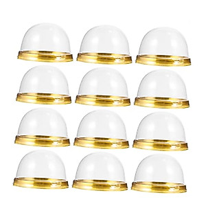 HEMOTON 50pcs Small Containers Square Containers with Lids Mini Cookies Snack Box Container Plastic Round Cake Box Individual Cupcake Golden Packing Box Plastic Boxes Gift Box Paper Cup