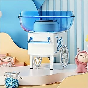 Cotton Candy Machine for Kids, Electric Cotton Candy Maker with Large Food Grade Splash-Proof Plate, Kids Favorite, for Home Birthday Family Party Gift, Includes 20 Bamboo Sticks & Sugar Scoop (Blue)