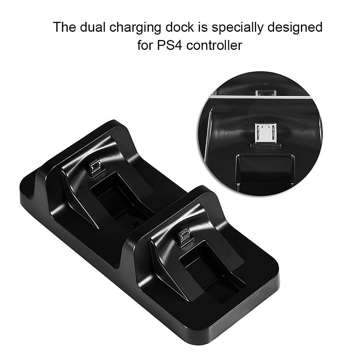 125 Game Controller Charger with Dual Charging Dock, USB Docking Station Stand USB Charger Specially Designed for PS4 Game Controller