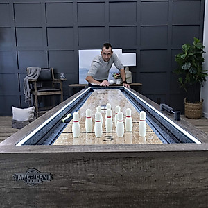 American Legend Kirkwood 9’ LED Light Up Shuffleboard Table with Bowling
