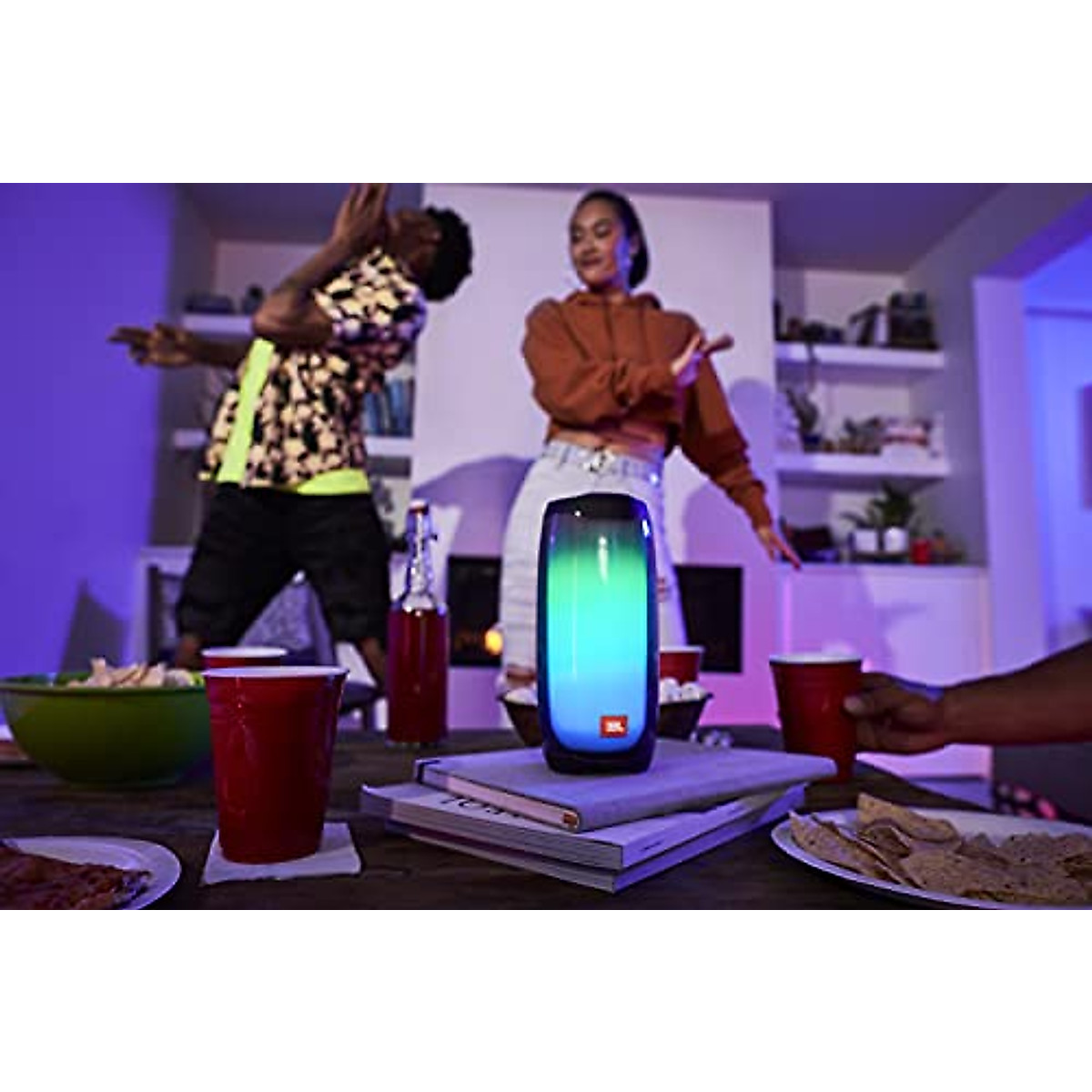 JBL Pulse 4 - Waterproof Portable Bluetooth Speaker with Light Show - Black