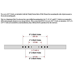 WindyNation Side of Pole Solar Panel Mount Rack for 30W to 120W Solar Panel