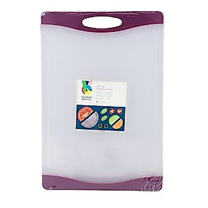 KitchenCraft CWBOARD350PUR Colourworks Polyethylene Reversible Cutting Board, 36.5 x 25 cm - Purple