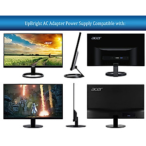UpBright 19V AC/DC Adapter Compatible with Acer R240HY bidx Abmidx R240 HY UM.QR0AA.001 24" SB0 SBO Series SB220Q bi UM.WS0AA.003 22" SB270 Bbix 27" LCD LED Monitor 19VDC 1.3A 1.58A 19.0V Power Supply