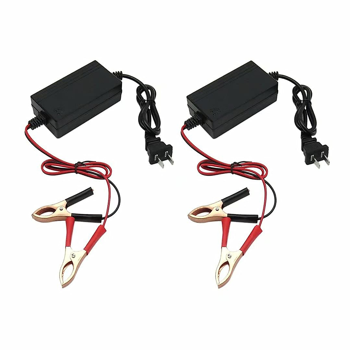 Premium 2Pcs Auto Car Battery Charger Tender Trickle Maintainer Charge All Types of 12V Lead-Acid Batteries