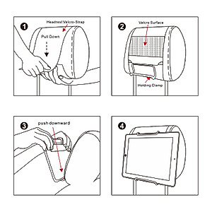 Car Headrest Holder WANPOOL Car Headrest Mount for Kindle Fire Tablet 7Inch / Fire HD 8 / Fire HD 10 / Kindle Fire HD 7Inch and Other Tablets, Black