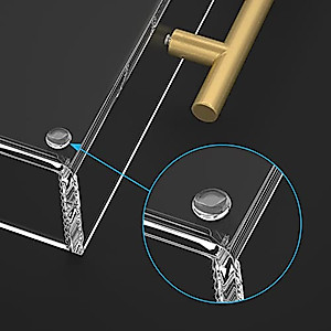 HIIMIEI Acrylic Serving Tray 12x16 Inch, Clear Trays with Gold Handles, Decorative able Tray for Coffee, Appetizer, Breakfast, Bathroom, Vanity