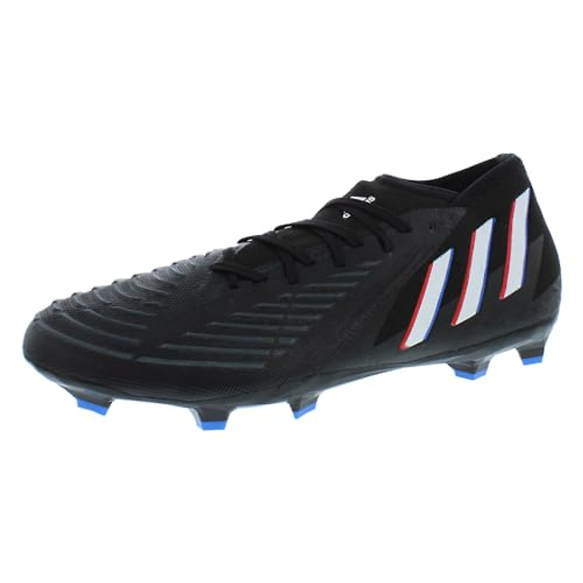 adidas Unisex Predator Edge.2 Firm Ground Soccer Shoe, Core Black/White/Vivid Red, 9.5 US Men