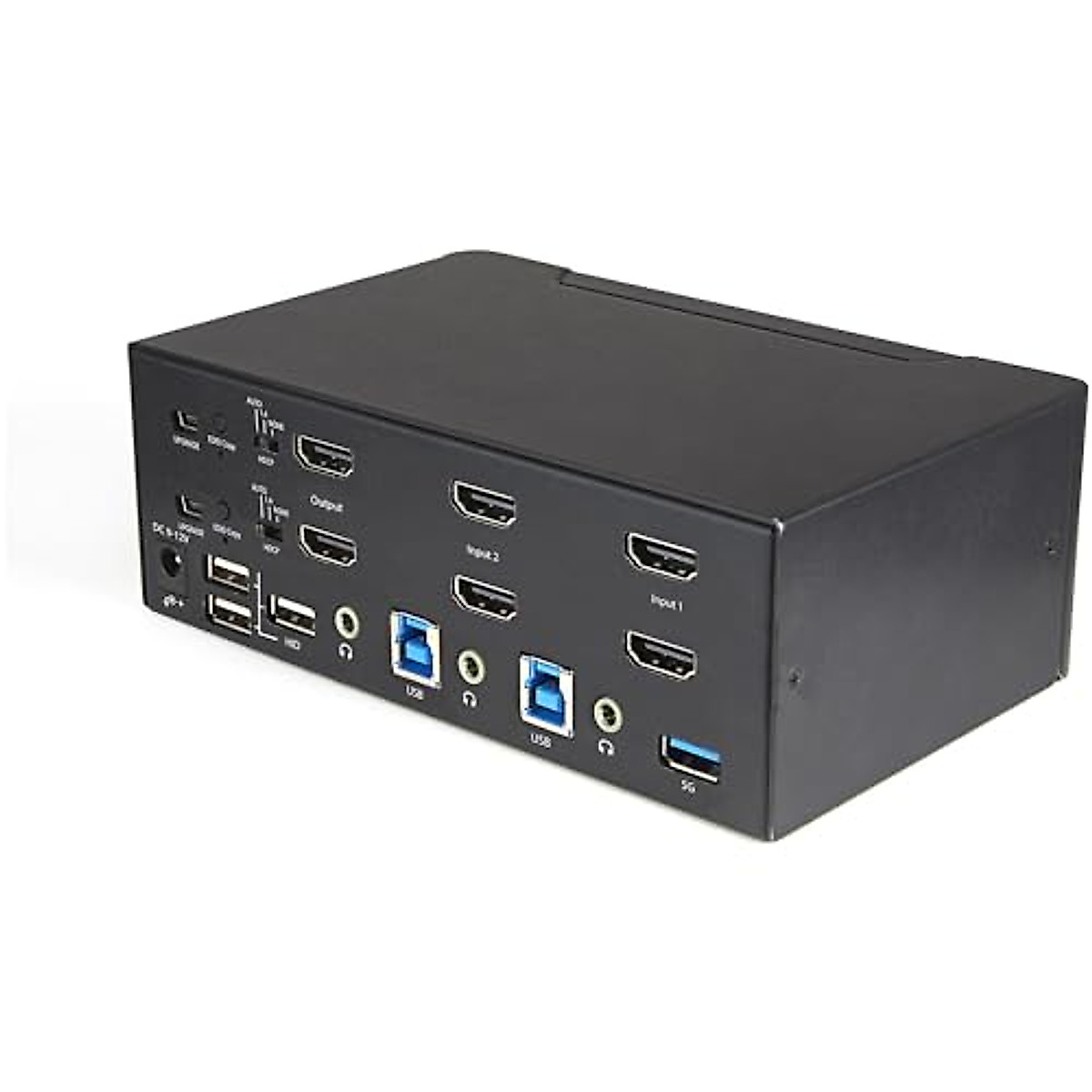 StarTech.com 2 Port Dual Monitor HDMI KVM Switch - 4K 60Hz Ultra HD HDR - Desktop 4K HDMI 2.0 KVM Switch with 2 Port USB 3.0 Hub (5Gbps) & 4X USB 2.0 HID, Audio - Hotkey Switching - TAA