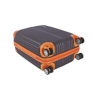 Rockland Berlin Hardside Expandable Spinner Wheel Luggage Set, Charcoal, 3-Piece (20/24/28)