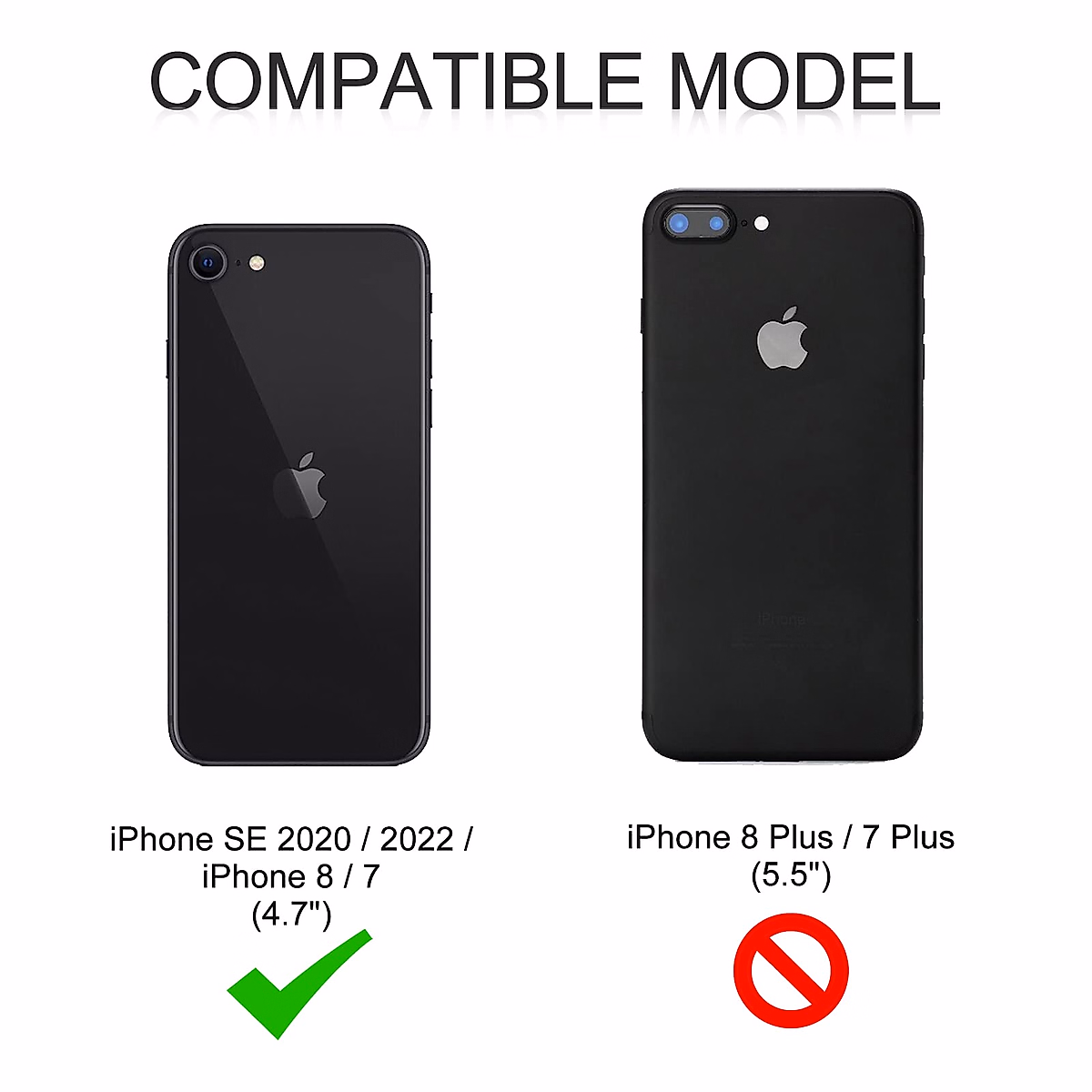 YIRRANZD Crossbody Wallet Case for iPhone SE 2020 / SE 2022/8 / 7 with Card Holder, Leather Case with Long Shoulder Strap, Purse Shockproof Flip Cover for iPhone SE 2020 / SE 2022/8 / 7 (Black)