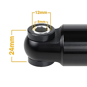 DNM Damping 3 System Mountain Bike Air Rear Shock Rebound/Lock Out/Air Pressure Adjustable AL 7005 Shark/AL 6061 Shock Body - Eye to Eye 190mm 7.48", Travel 50mm in Black