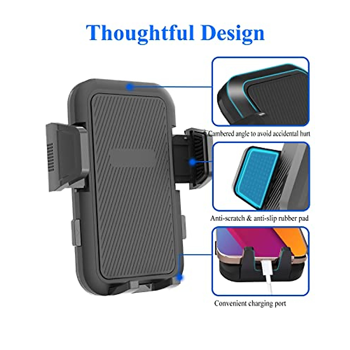 Cup Holder Phone Mount for Car, Car Phone Holder Mount with Expandable Base, Adjustable Height Car Phone Holder for iPhone Samsung and 4-6.7in Cell Phones, Cup Phone Holder for Car/SUV/Truck