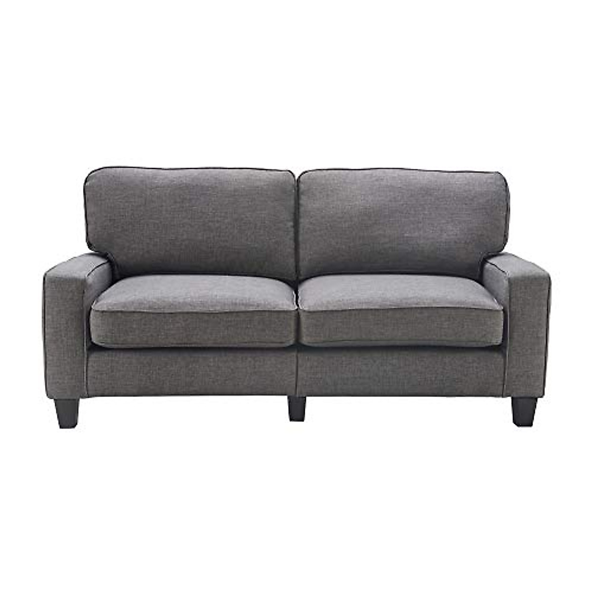 Serta Palisades Upholstered Sofas for Living Room Modern Design Couch, Straight Arms, Soft Fabric Upholstery, Tool-Free Assembly, 73" Sofa,Grey