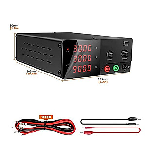 DC Power Supply, DC Power Supply 60V 20A Laboratory 100V 10A 200V 5A Stabilized Adjustable Variable Digital Regulated Bench Source 30V 30A 40A,Electroplating DIY(30V 40A)
