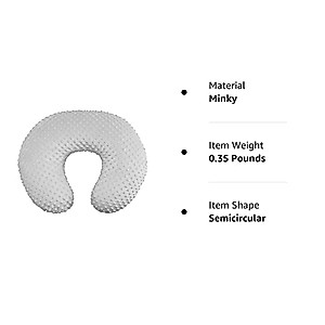 OWLOWLA Minky Nursing Pillow Cover, Breastfeeding Pillow Slipcover Fits Nursing Pillow for Baby Boy Girl(Silver Gray)