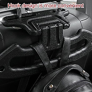 ihreesy Car Rear Seat Coat Hanger,Multifunction Folding Headrest Clothes Hanger Distance Between 115mm-120mm Hanger Hook Organizer Holder,Black