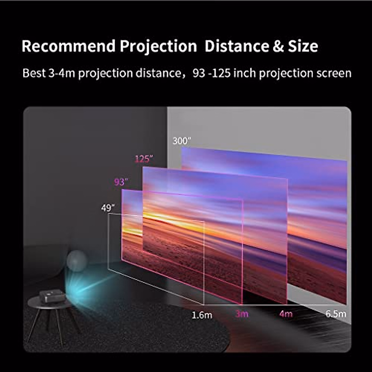 ZLXDP 1080p Projector Td97 WiFi Android Led Full Projector Video Proyector Home Theater 4k Movie Cinema Smart Phone Beamer (Color : D)