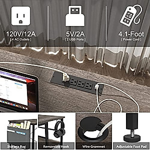 Tbfit L ShapedDesk with Storage Shelves,95.2 Inch Reversible Coner Desk Office Desk for Small Space,Large Computer Gaming Desk Workstation with Power Outlet,2 Person Long Writing Study Table(Gray) …