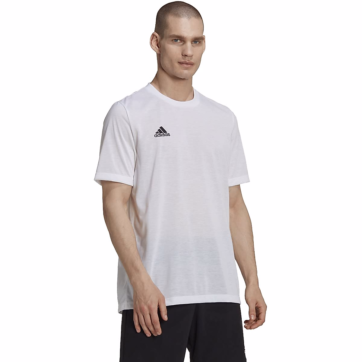adidas Men's Entrada 22 Poly Tee (as1, Alpha, s, Regular, Regular, White, Small)