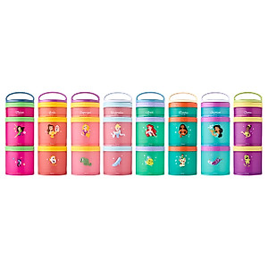 Whiskware Disney Princess Stackable Snack Containers for Kids and Toddlers, 3 Stackable Snack Cups for School and Travel, Cinderella